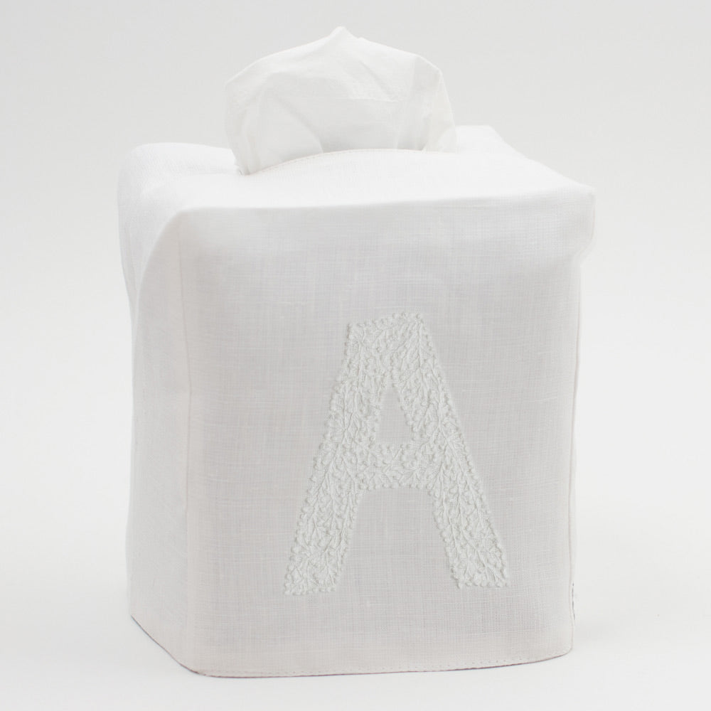 Monogram Twig Tissue Box - White – Henry Handwork